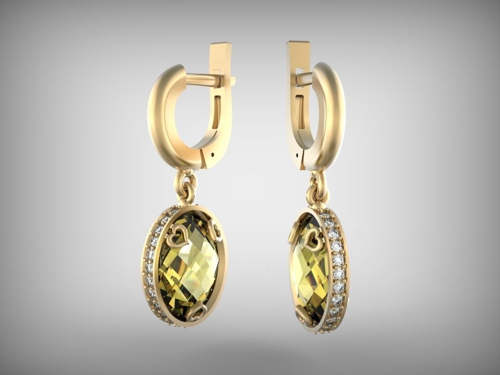 Earrings 3D model 3D printable | CGTrader