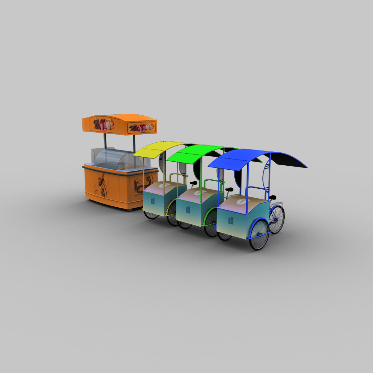 3D model Ice Cream Cart VR / AR / low-poly | CGTrader