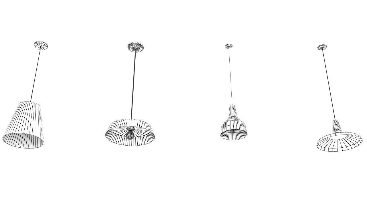 Hanging lights Lamp set 3D model | CGTrader
