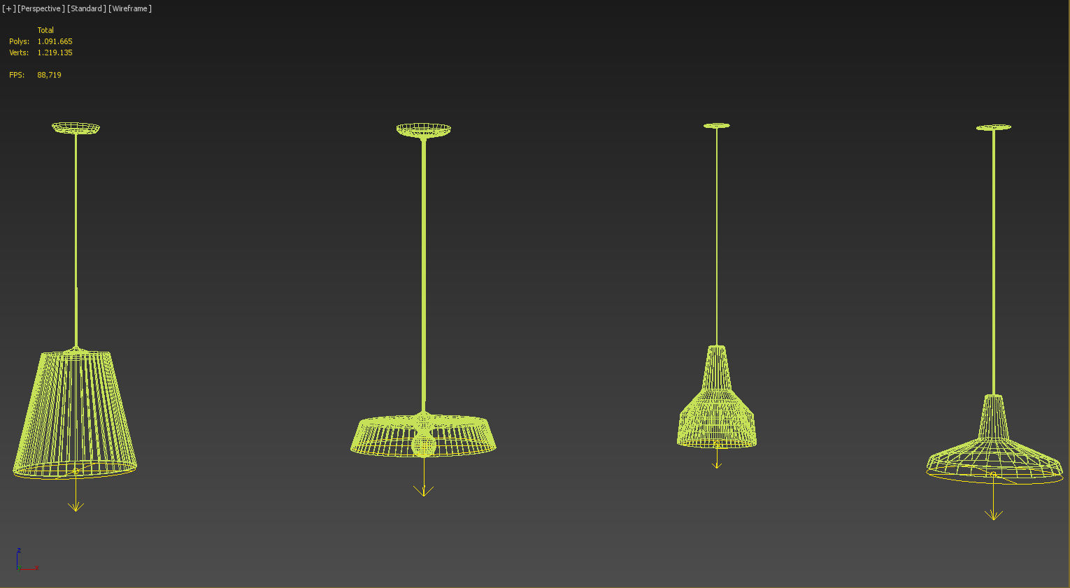 Hanging lights Lamp set 3D model | CGTrader