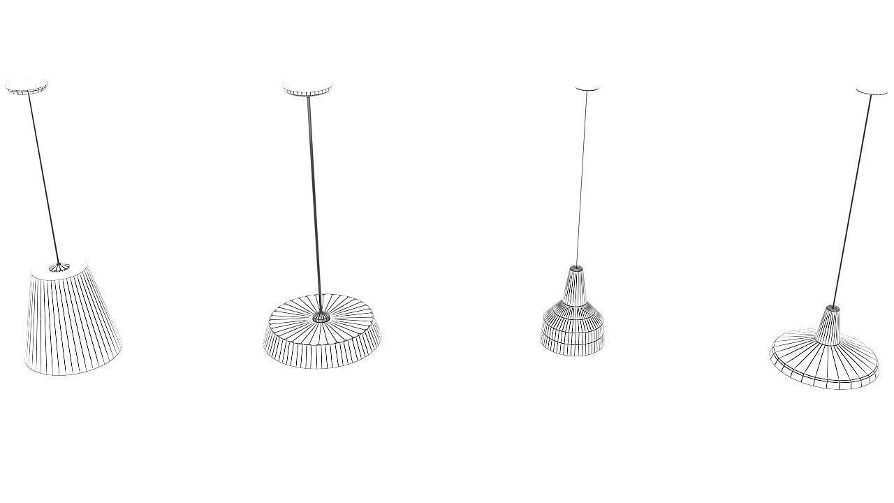 Hanging lights Lamp set 3D model | CGTrader