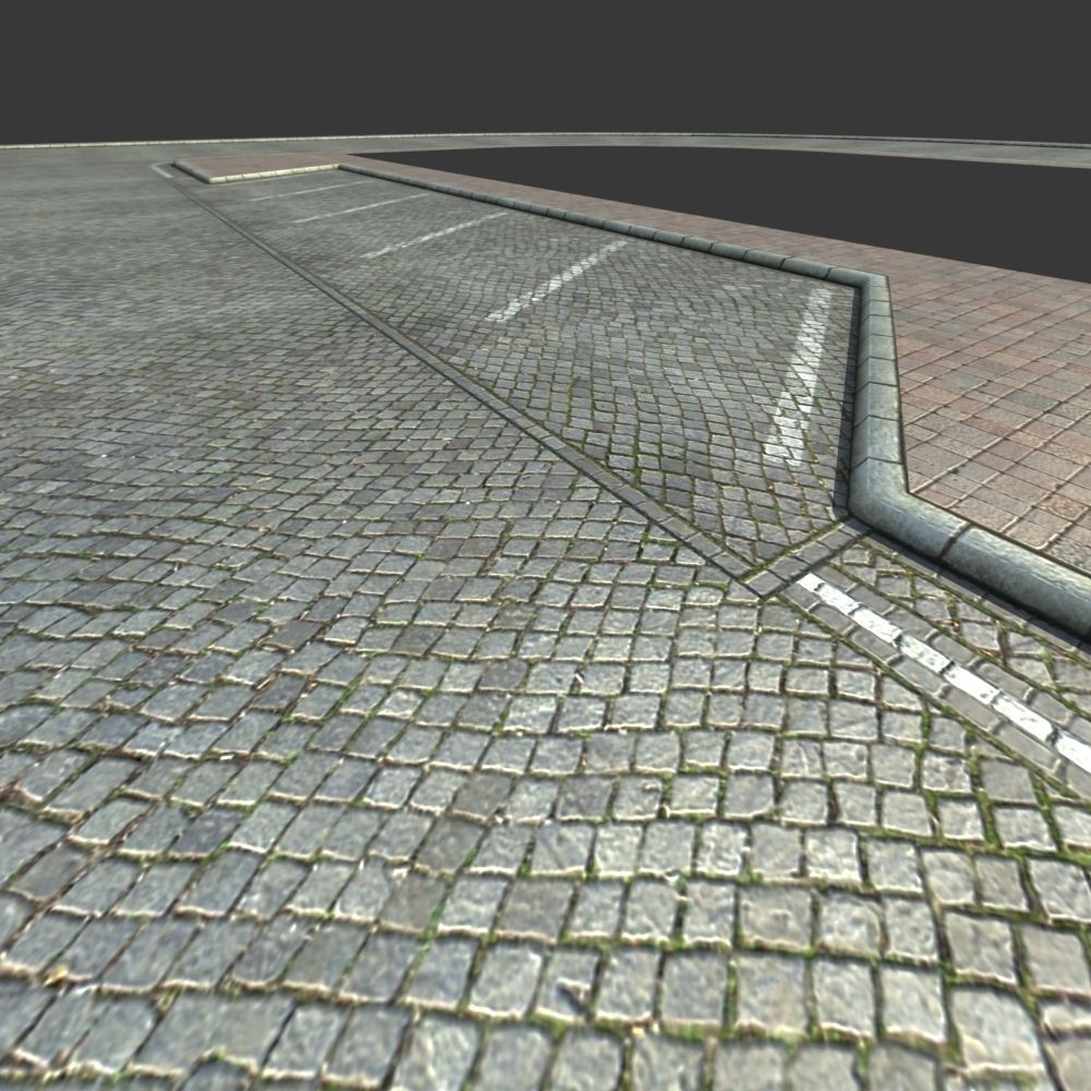 3D model Modular Streets Pavement VR / AR / low-poly MAX OBJ FBX ...