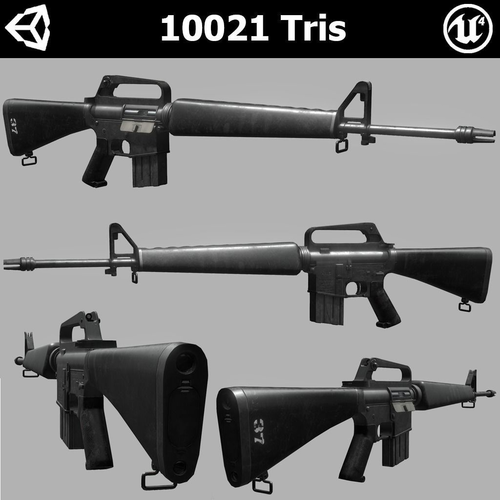 3D model Colt ArmaLite AR-15 model 602 PBR Game-Ready VR / AR / low ...