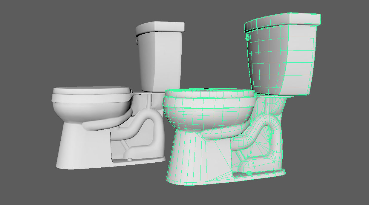 3D model Western fluted Toilet bathroom throne version 012 VR / AR ...