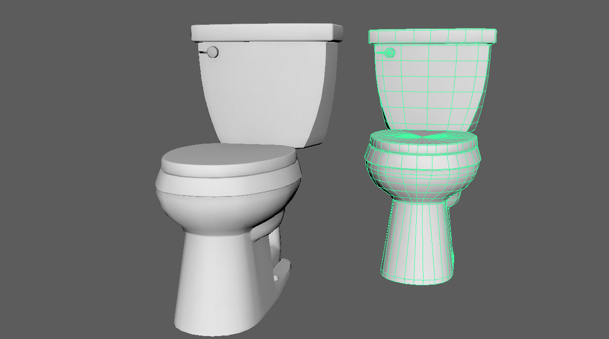 3D model Western fluted Toilet bathroom throne version 012 VR / AR ...