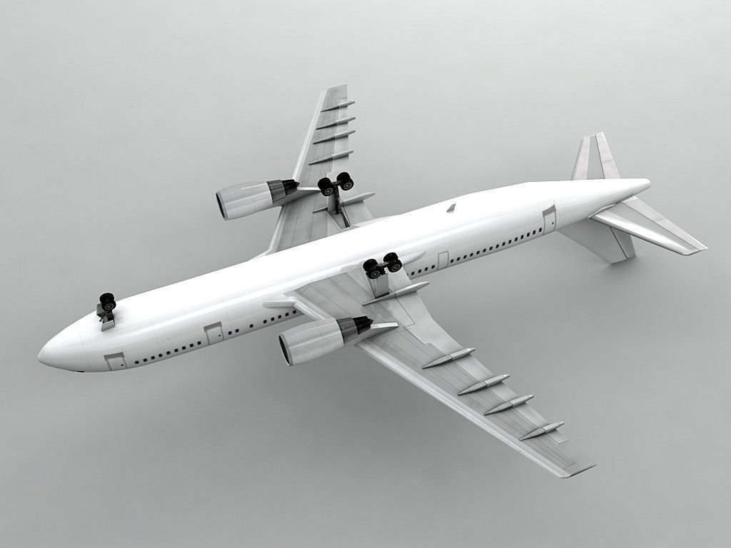 3D model Airbus A300-600 Airliner - Generic White VR / AR / low-poly ...