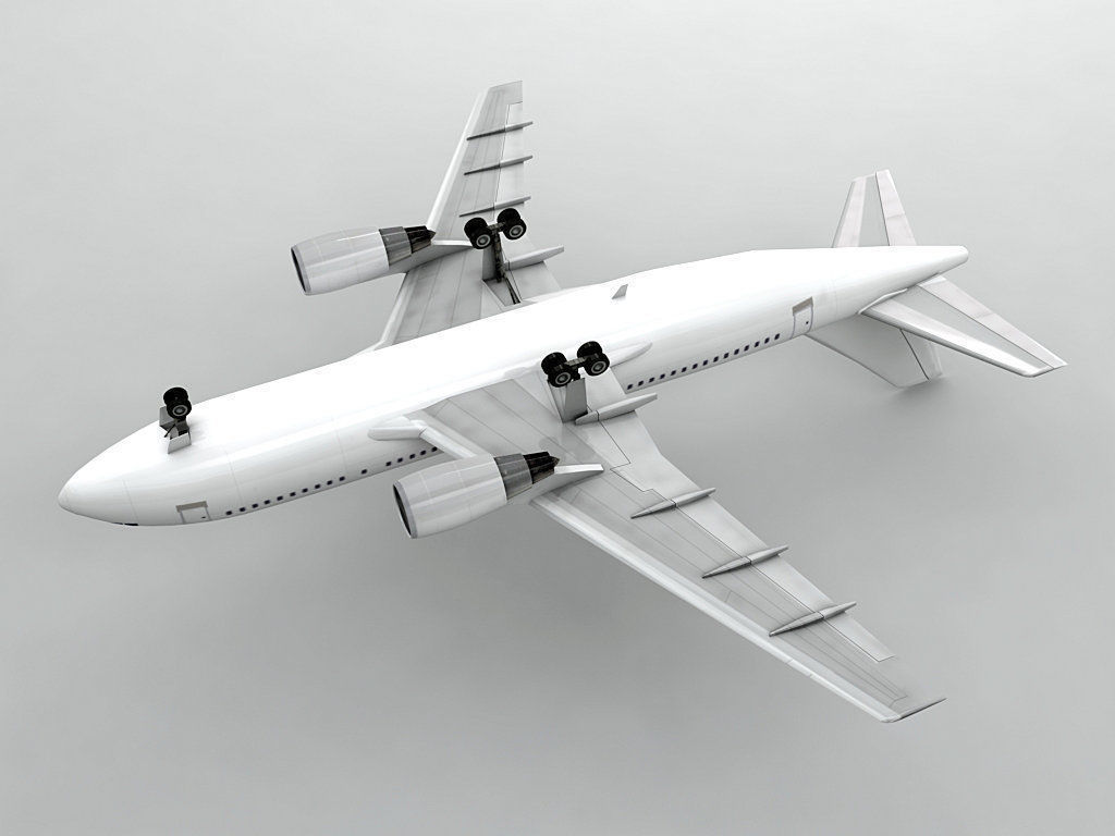 3D model Airbus A310-300 Airliner - Generic White VR / AR / low-poly ...