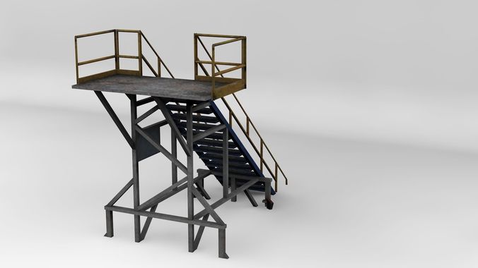 machinery stairs moveable large 3D model | CGTrader