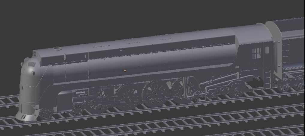 Streamlined Steam Locomotive and Tender - Vintage Train 3D model | CGTrader