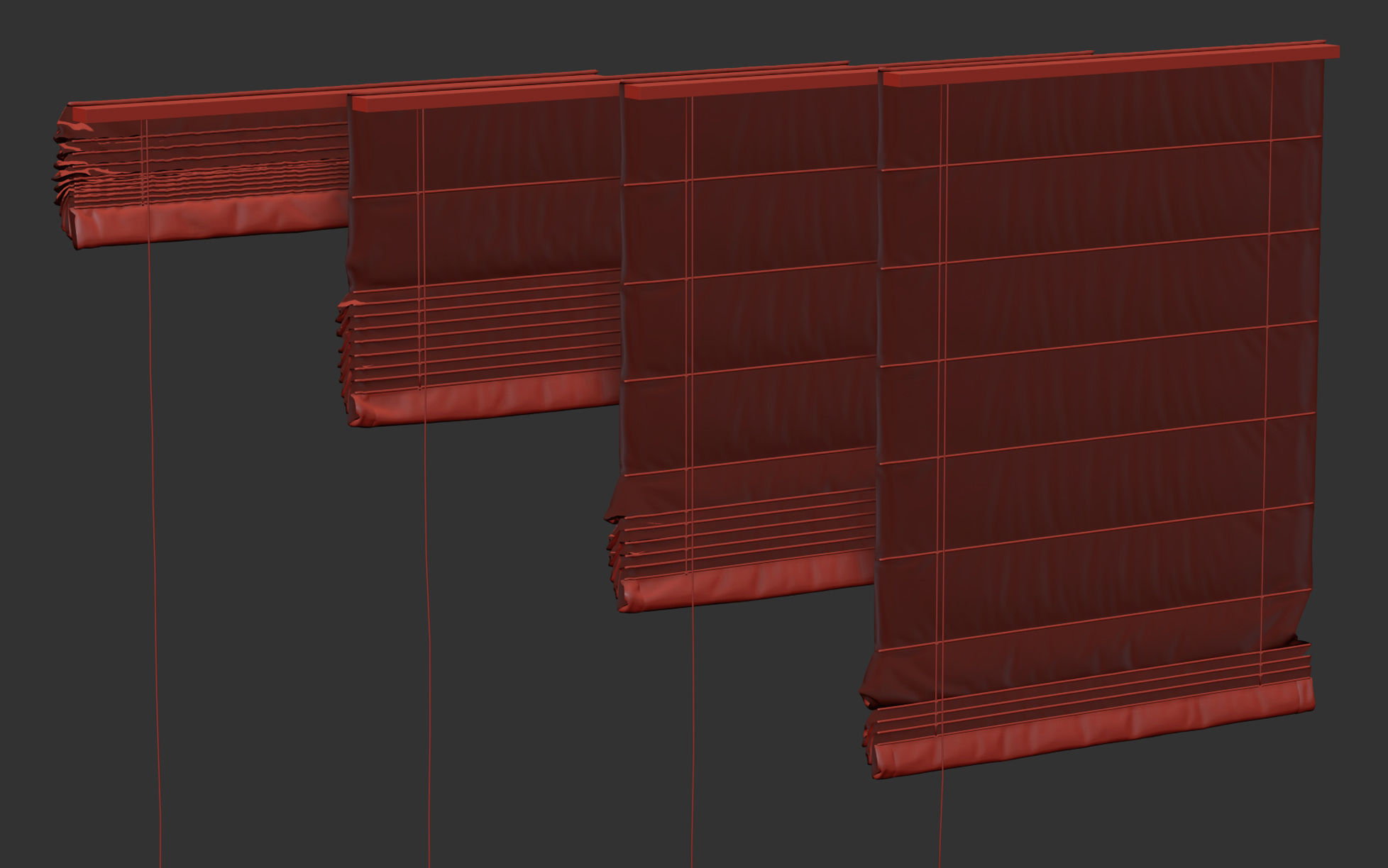 Roman blinds 3D model 3D model | CGTrader