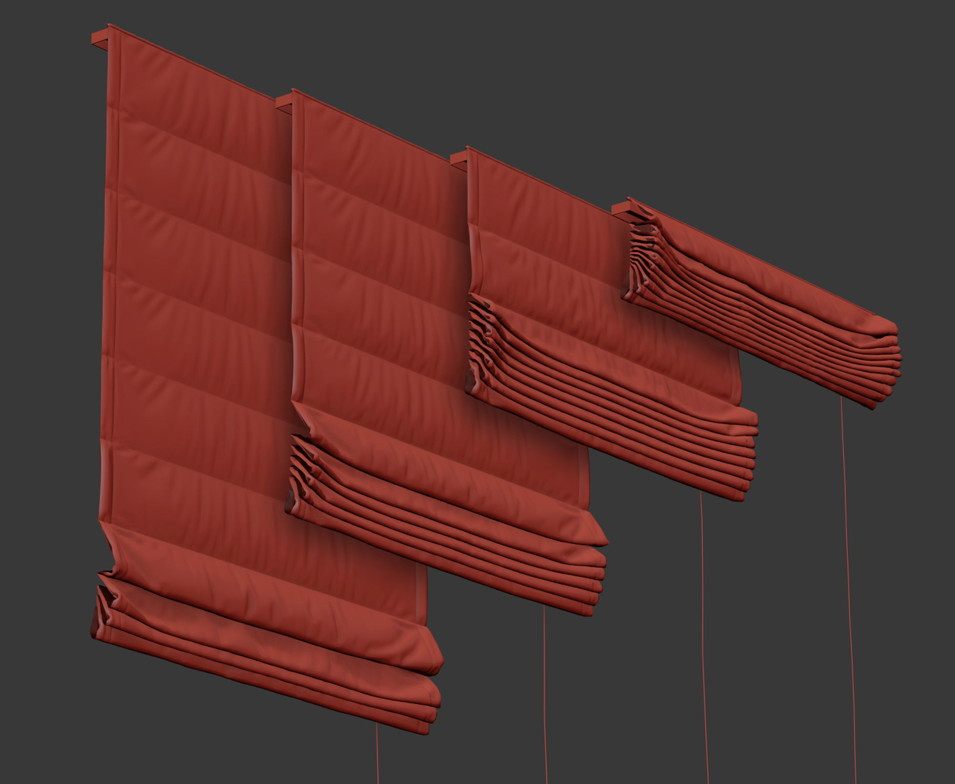 Roman blinds 3D model 3D model | CGTrader