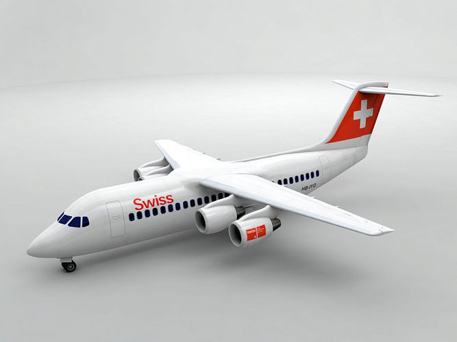 Avro RJ-100 - Swiss Air 3D model | CGTrader