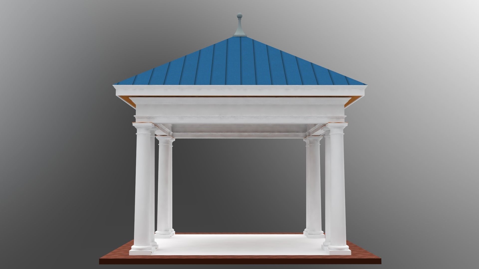 3D model Pavilion free standing structure architectural hipped roof VR ...