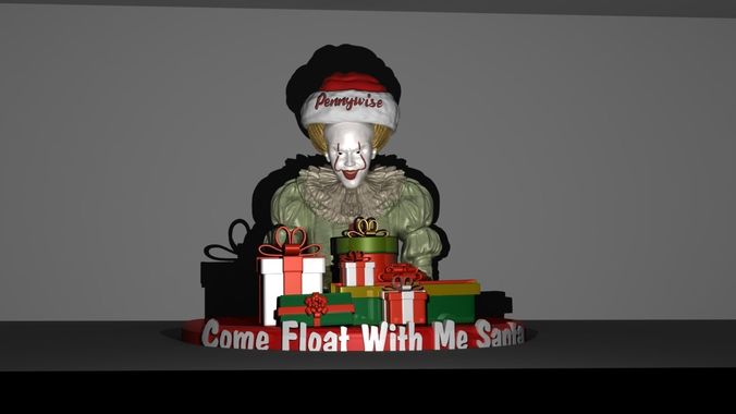 Pennywise Christmas With Presents 3D model 3D printable | CGTrader