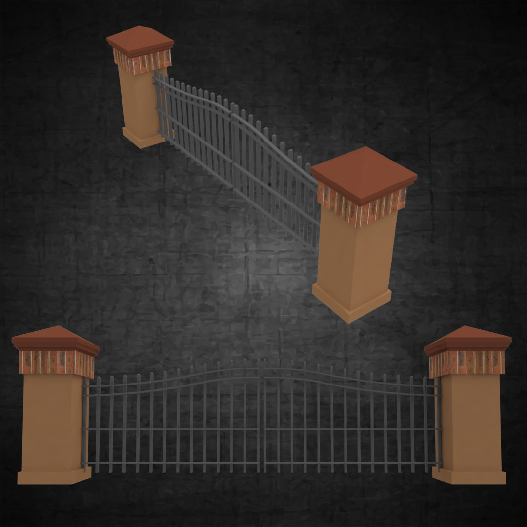 3D asset Entry gates for any residence or commercial