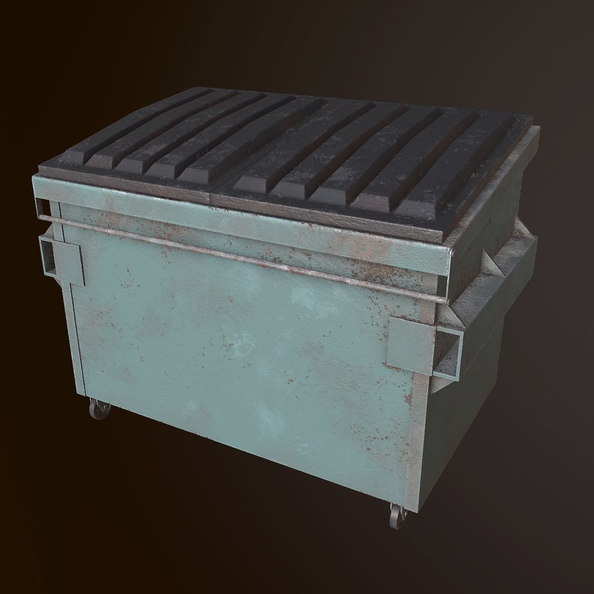 3D model Dumpster - PBR Game Ready metal trash can on wheels VR / AR / low-poly | CGTrader