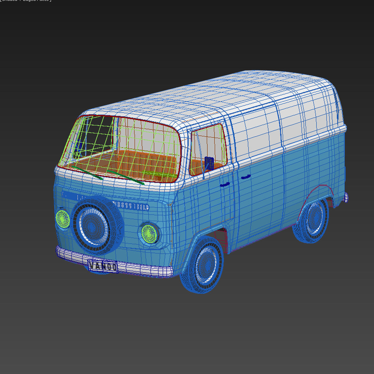 T2 Cartoon Van 3D model | CGTrader