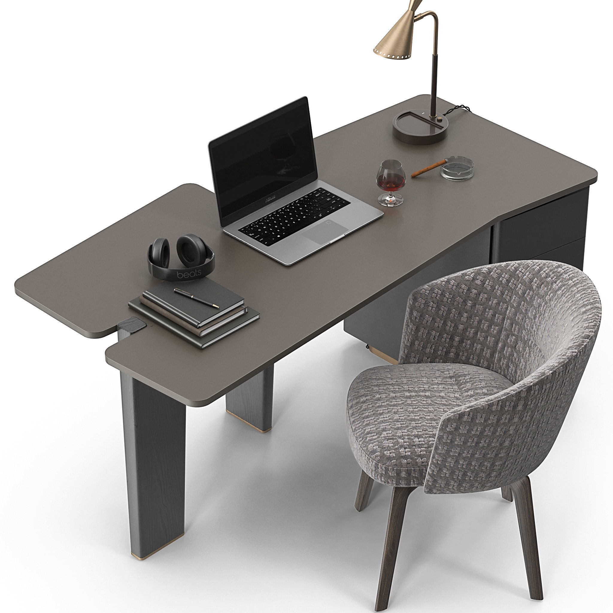 Minotti Jacob desk set 3D model | CGTrader