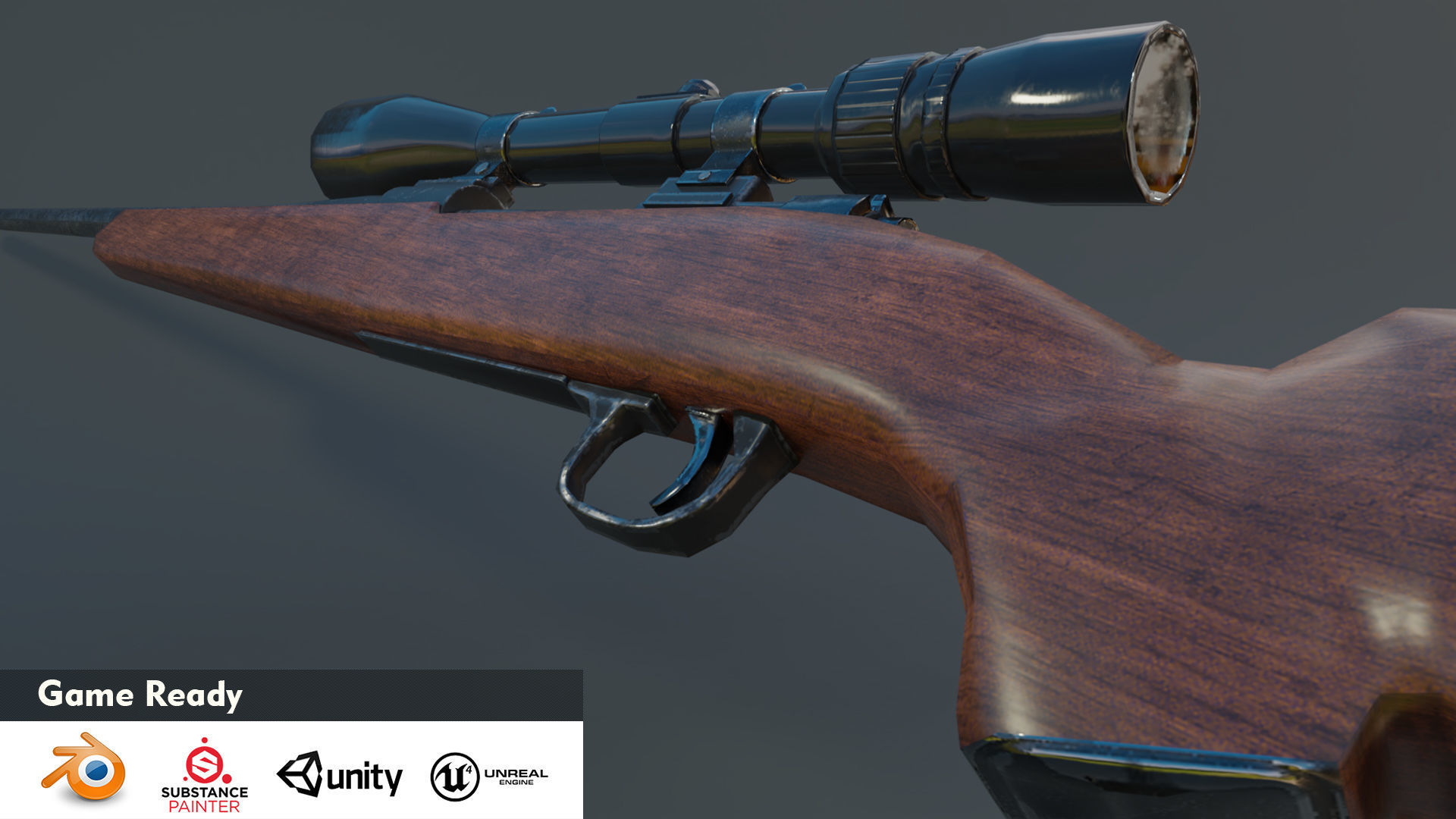3D model Winchester Model 70 VR / AR / low-poly | CGTrader