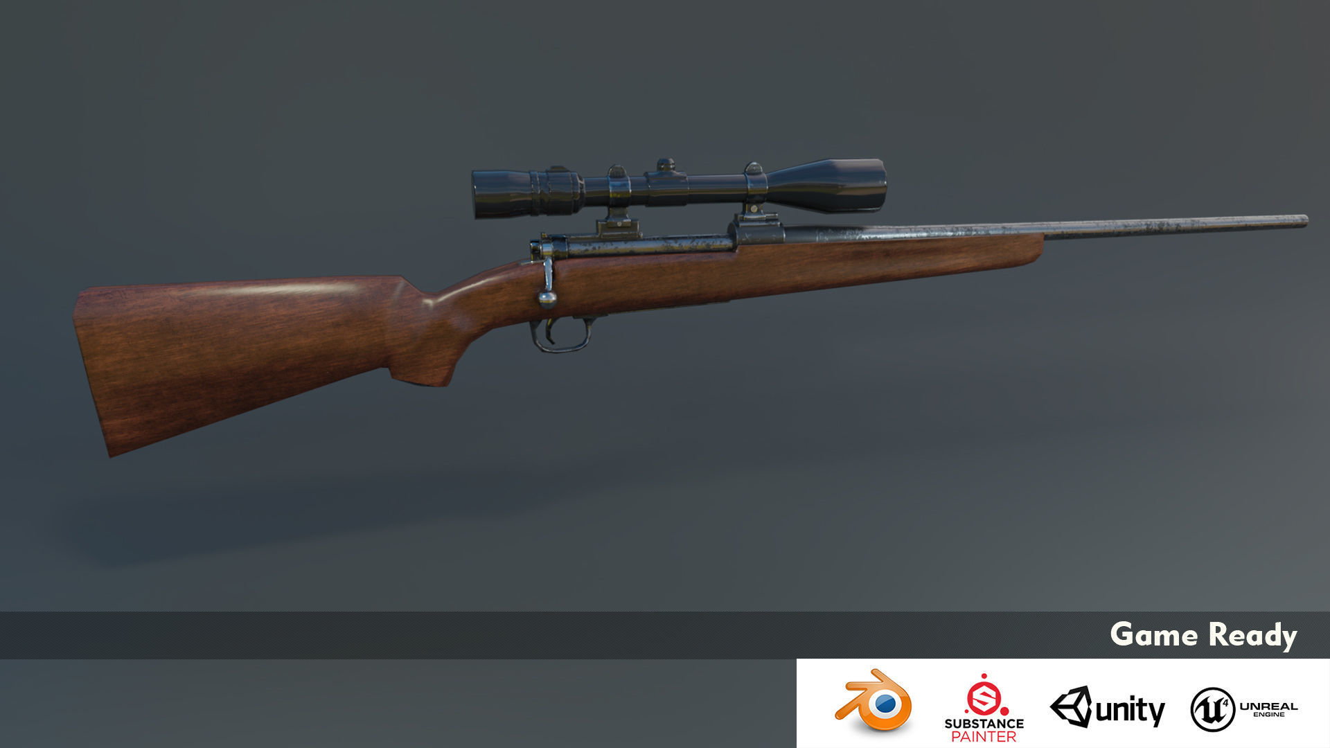 3D model Winchester Model 70 VR / AR / low-poly | CGTrader