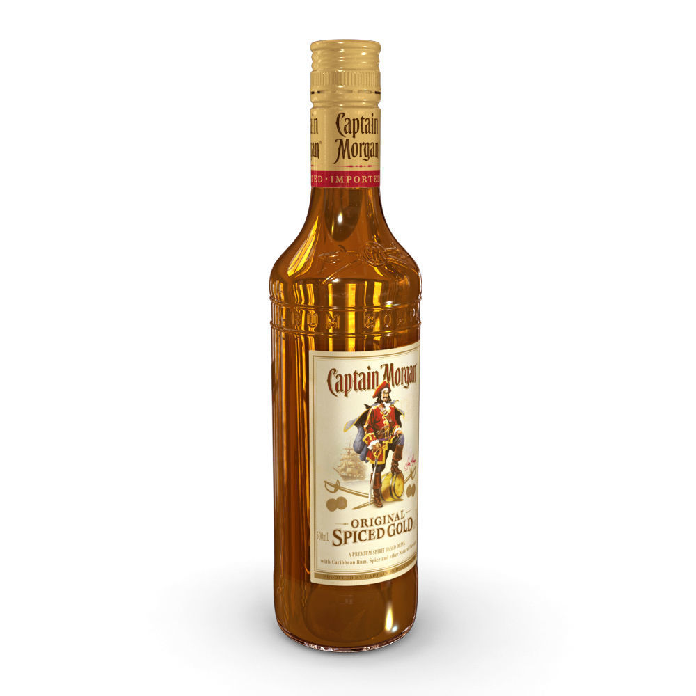 gold Captain Morgan 50cl Bottle 3D | CGTrader
