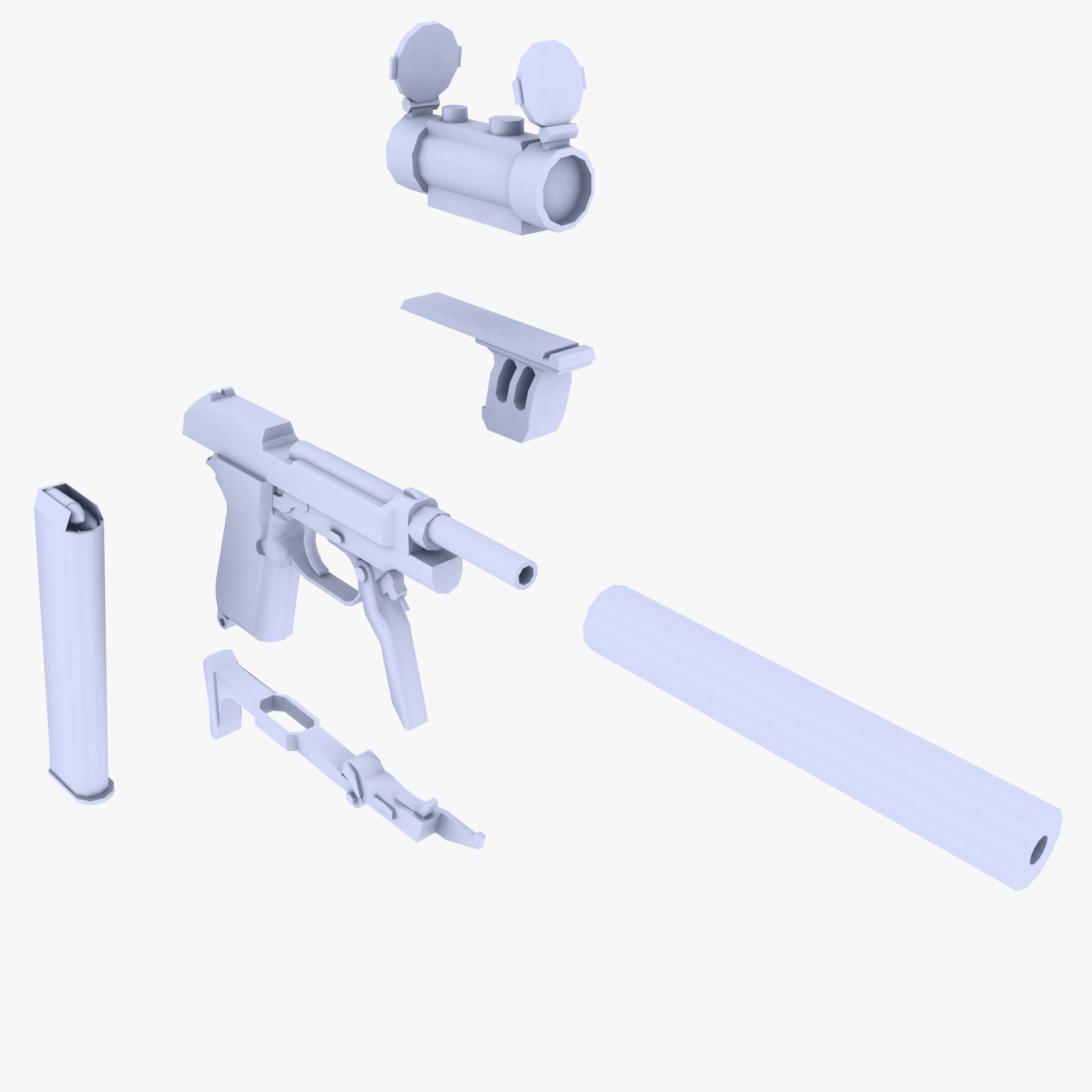 3D model M93 Raffica Extended Mag VR / AR / low-poly | CGTrader