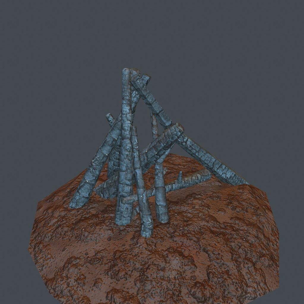 3D model Campfire fire on rock VR / AR / low-poly | CGTrader