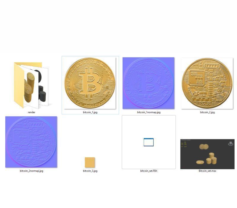 Bitcoin set 3D model | CGTrader