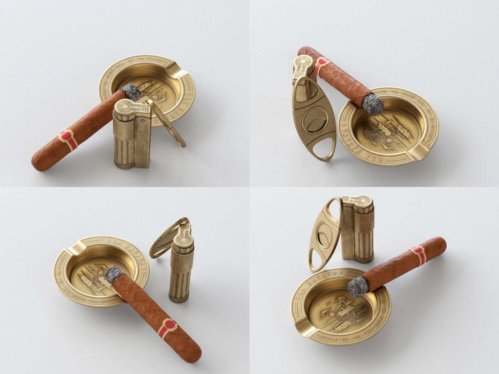 Cigar Starter Kit Brass 3D model | CGTrader