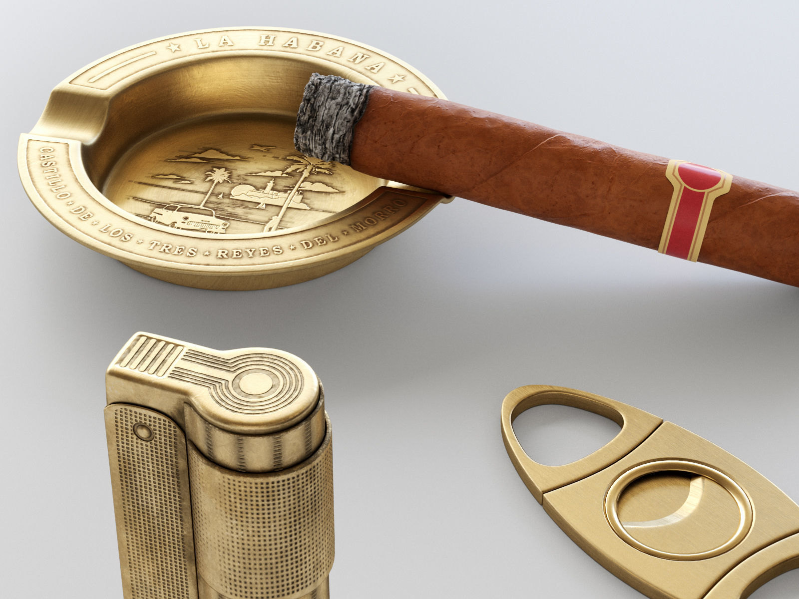 Cigar Starter Kit Brass 3D model | CGTrader