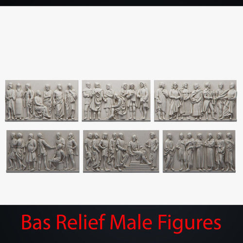 3D model Bas Relief Male Figures VR / AR / low-poly | CGTrader
