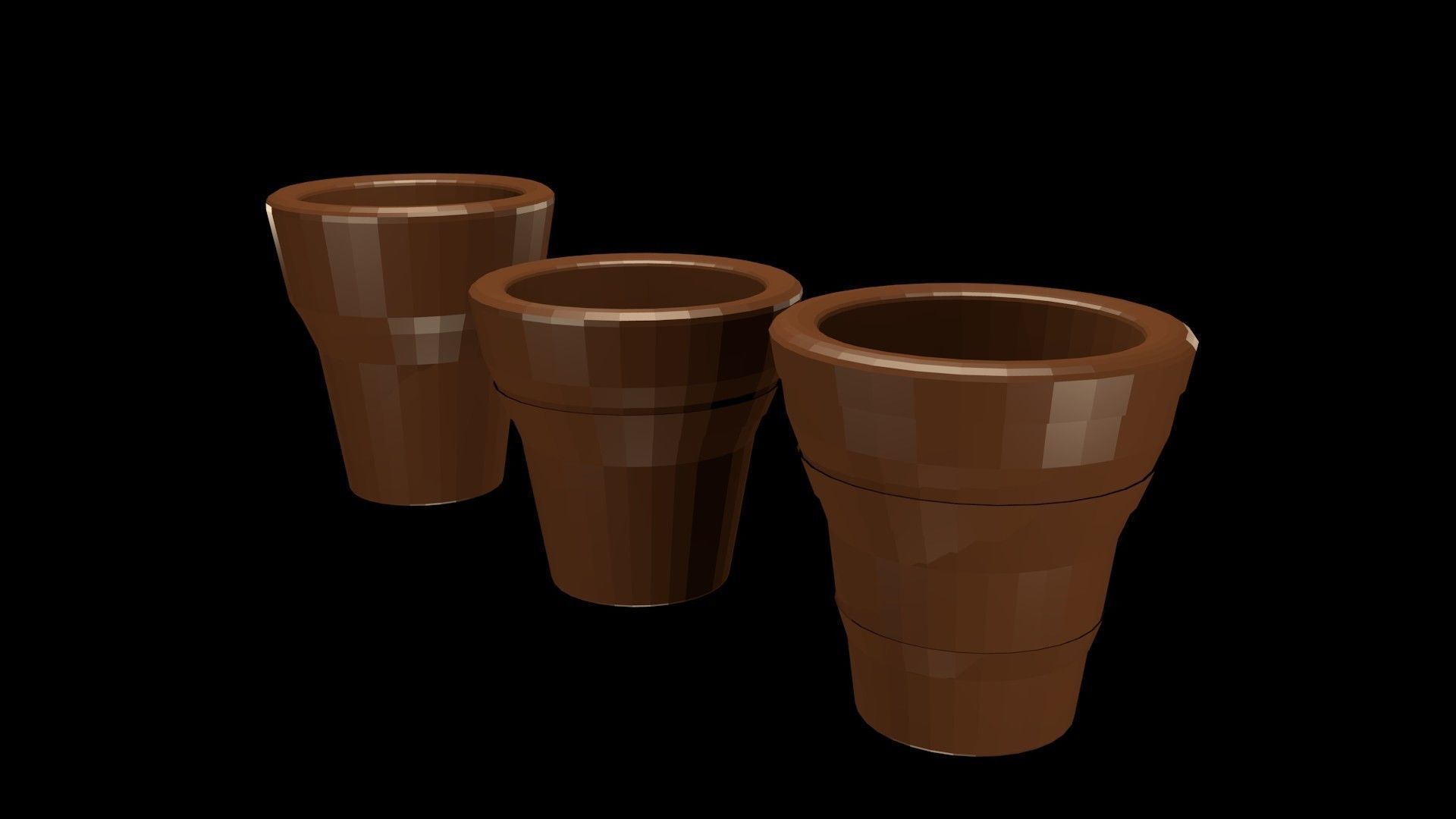 3D model Low poly pots VR / AR / low-poly | CGTrader