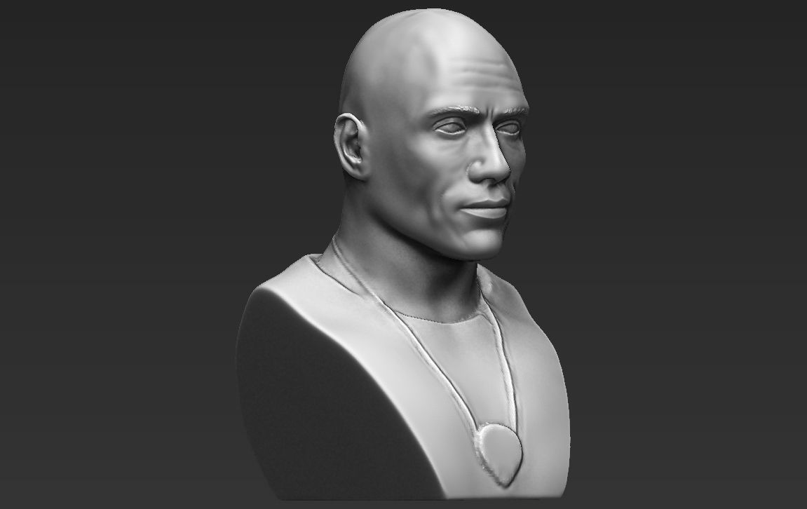 Dwayne Rock Johnson bust 3D printing ready stl obj formats 3D model 3D ...