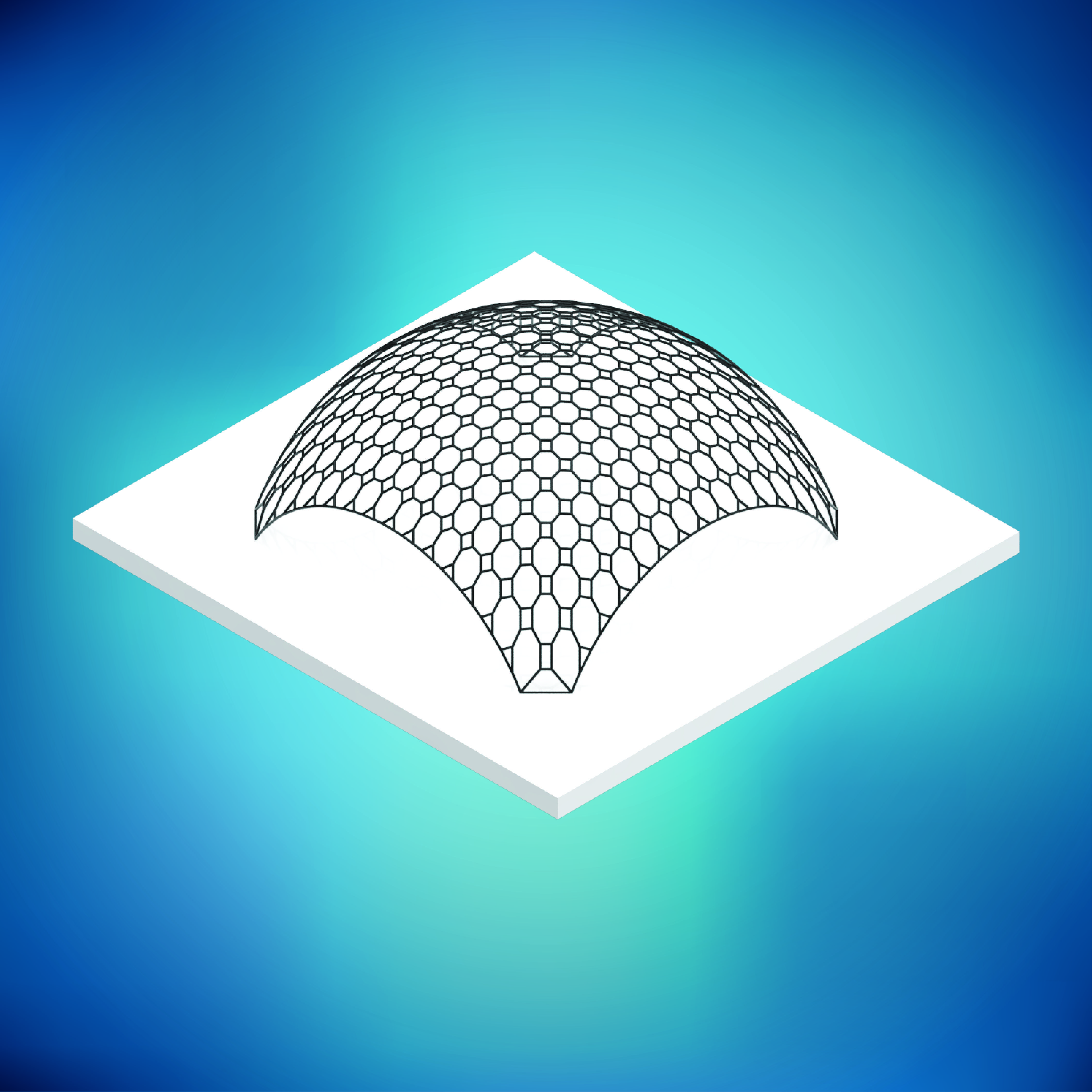 3D model Dome octagonal pattern wire frame structure