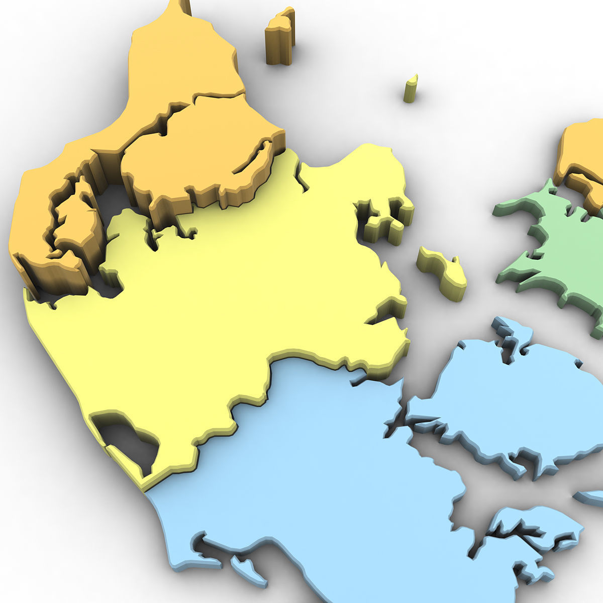 3d Political Map of Denmark 3D model | CGTrader