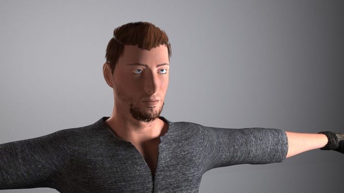 simple man - Character Design with material free 3D model | CGTrader