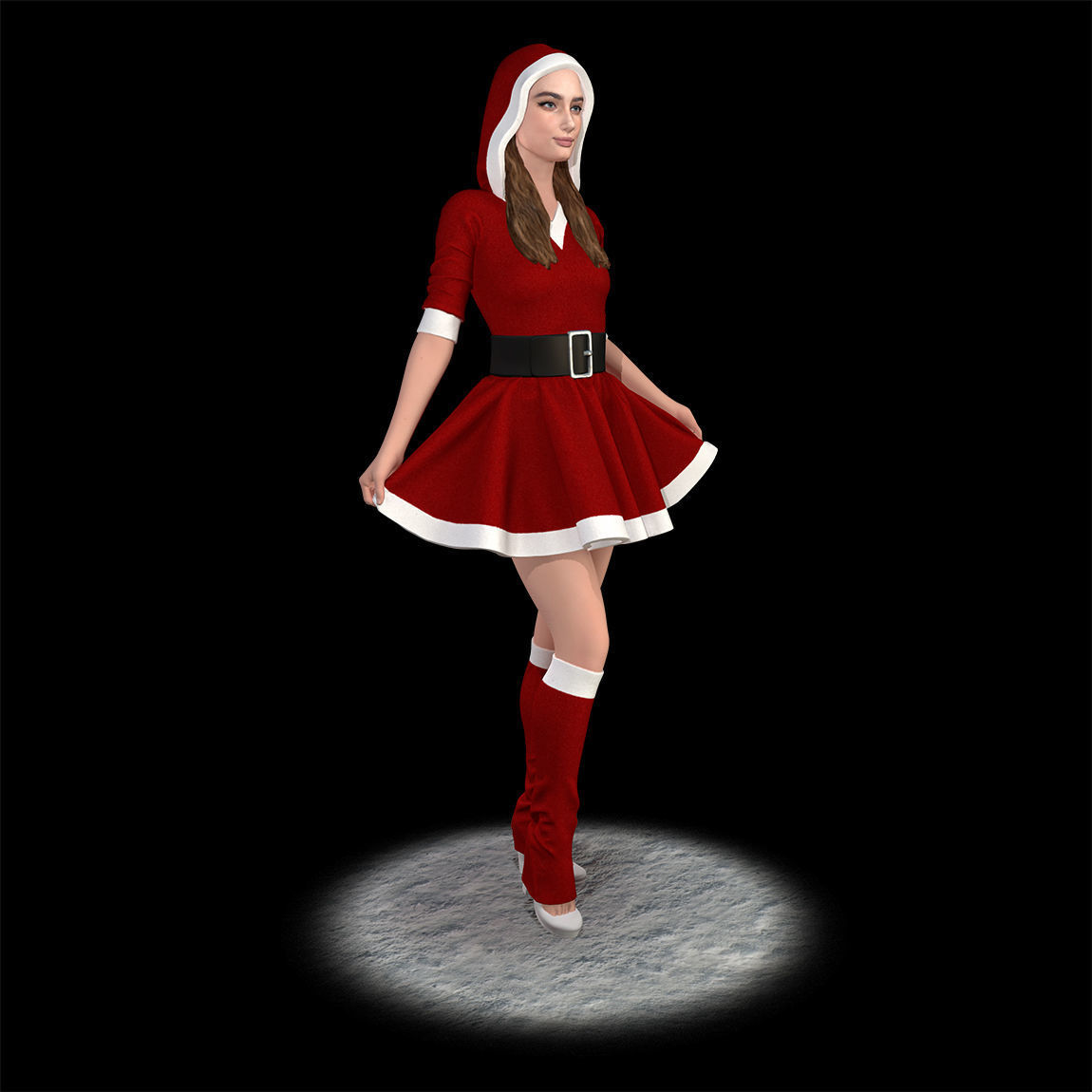 Santa girl cute 3D model 3D printable | CGTrader