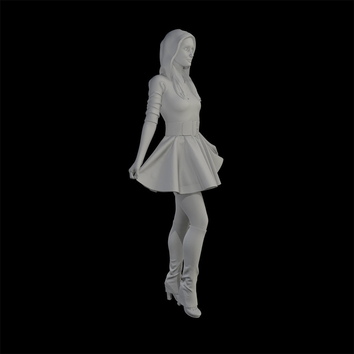 Santa girl cute 3D model 3D printable | CGTrader