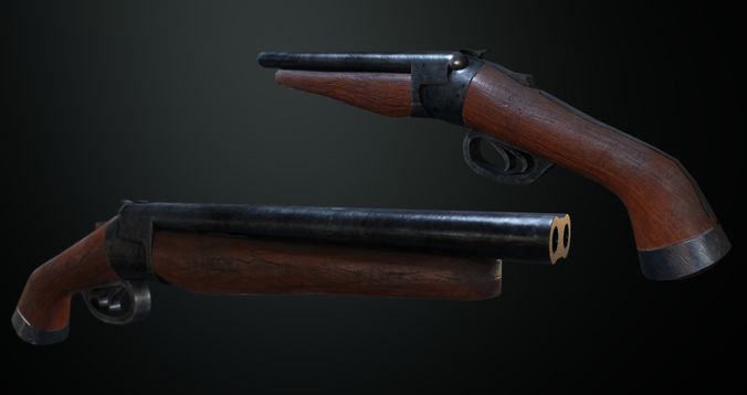 3D model Weapon Obrez Pistol Animated VR / AR / low-poly | CGTrader