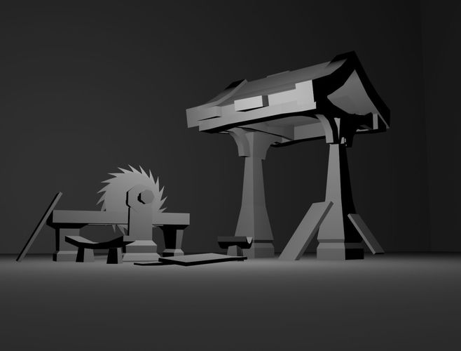 3D model Lumber Mill Low-poly VR / AR / low-poly | CGTrader