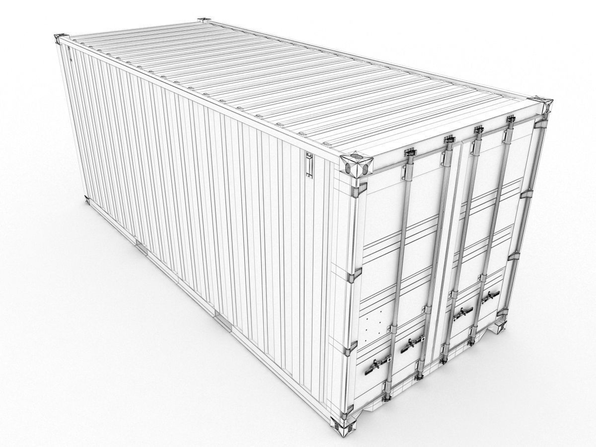 20 feet MSC standard shipping container 3D model | CGTrader