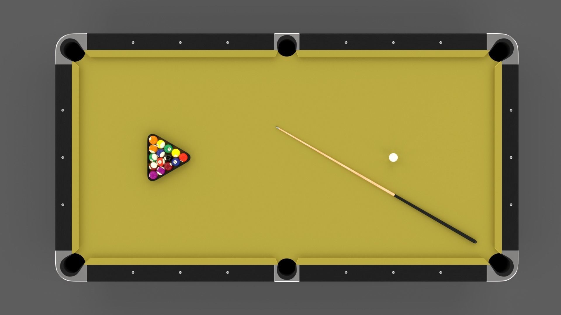 8 Ball Pool Table Yellow 3D model | CGTrader