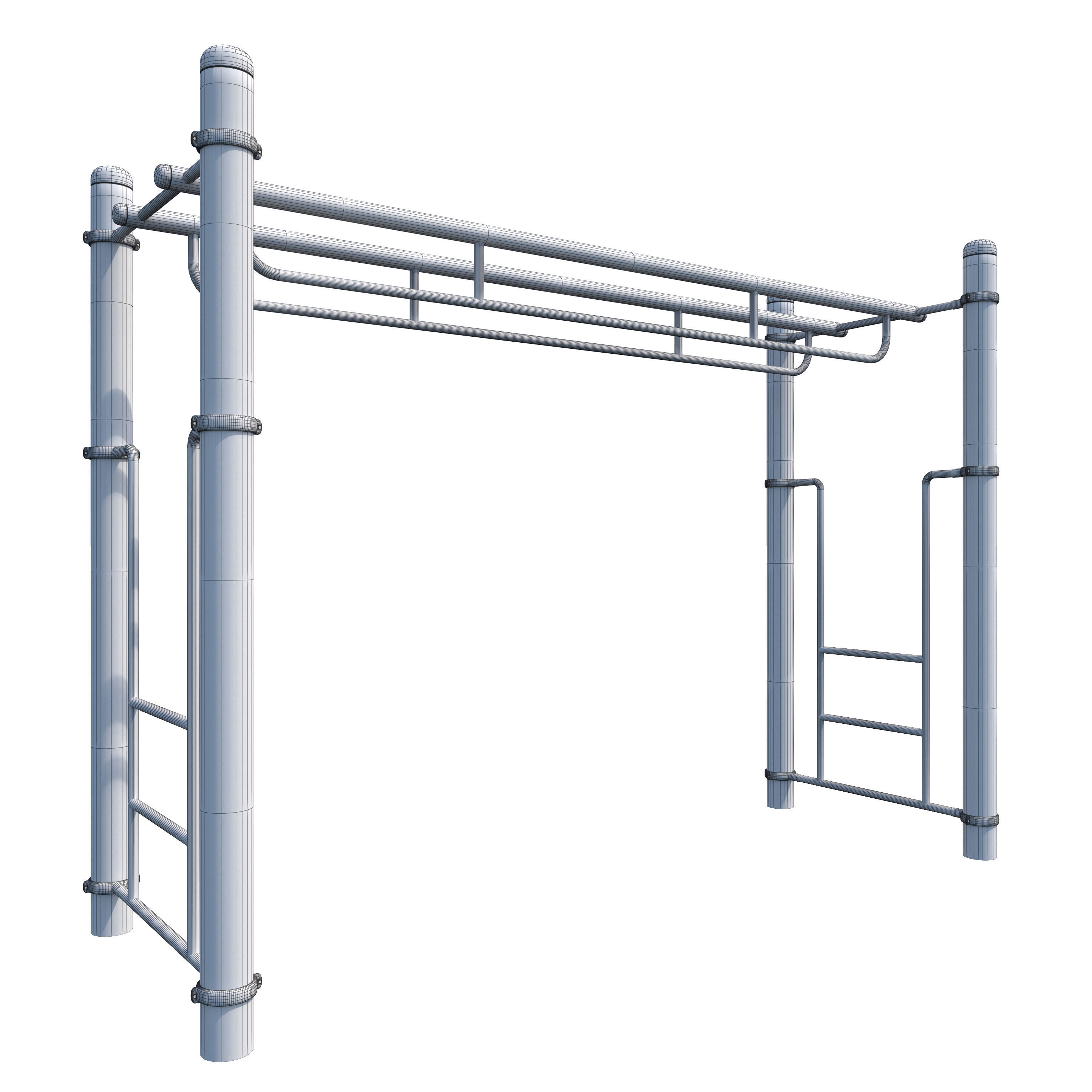 Monkey Bars-010 Double Parallel Bars 3D model | CGTrader