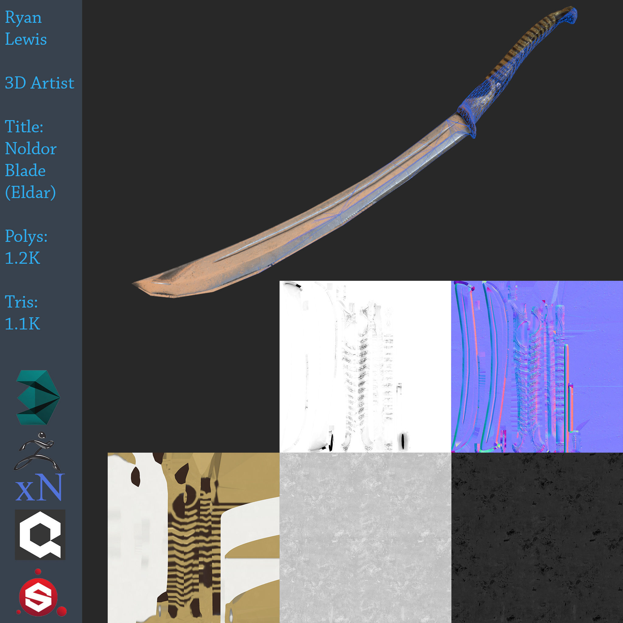 3D model Noldor Blade Eldar Elves of Lindon VR / AR / low-poly | CGTrader