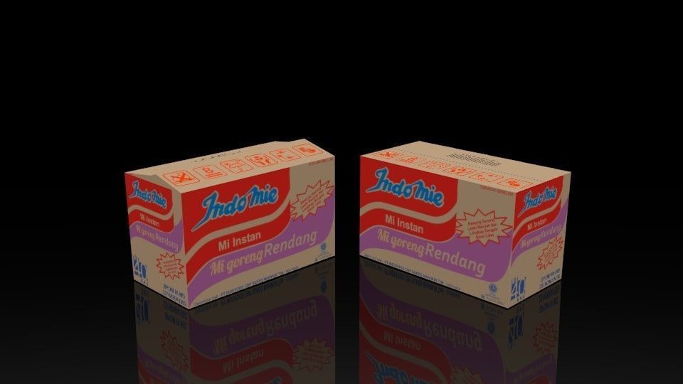 3D model Indomie Noodle Box Package Collection 3D model VR / AR / low ...