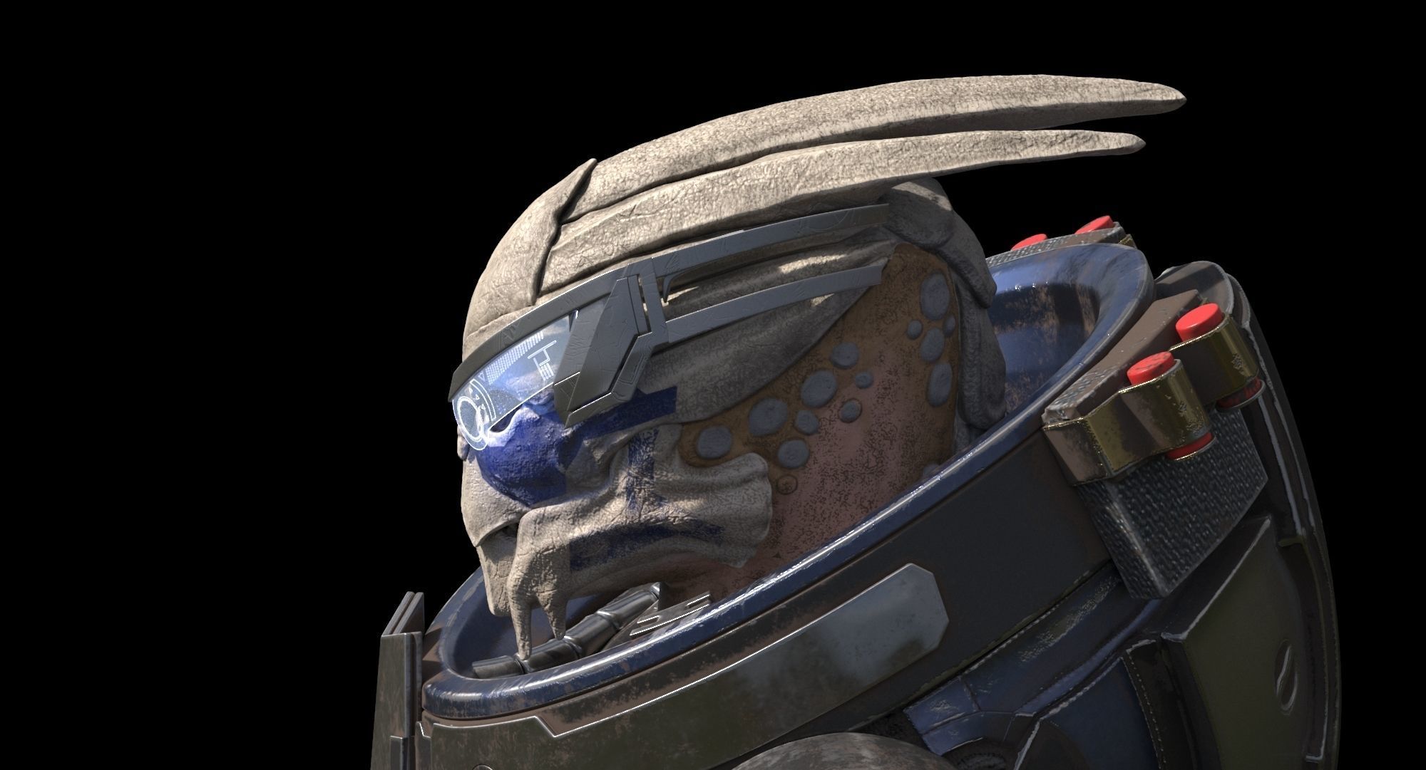 MASS EFFECT - Garrus Vakarian with Black Widow Rifle 3D model rigged ...