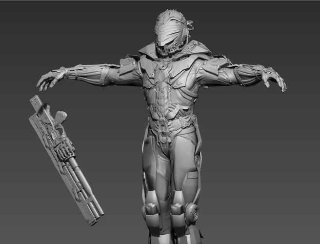 CosmoTrooper armored man holding gun 3D model | CGTrader