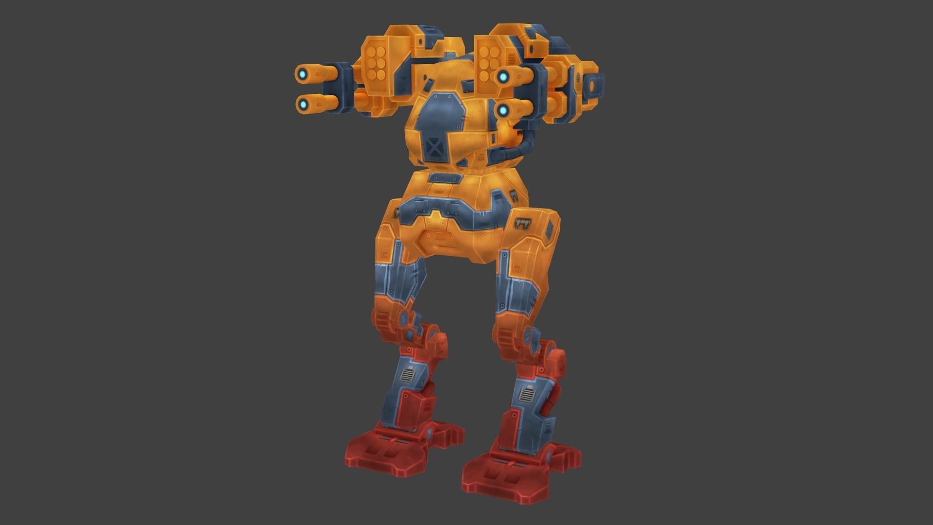 3D model Robot mech 1 with rig and animation VR / AR / low-poly rigged ...