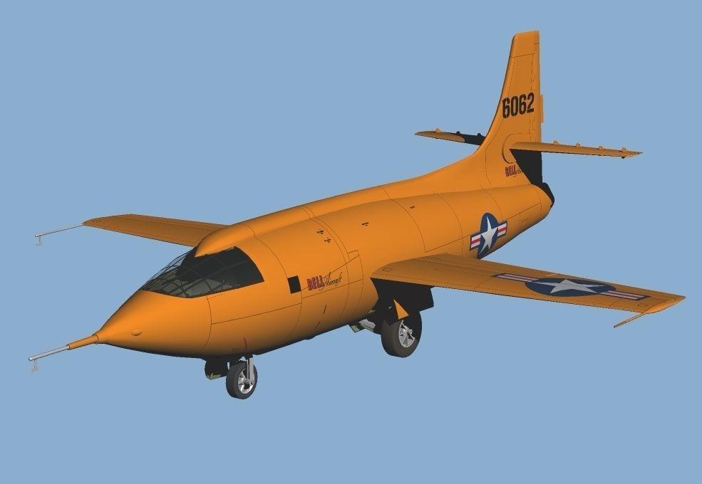 Bell X-1 Rocket Experimental Aircraft and Moat Base Modified 3D model ...