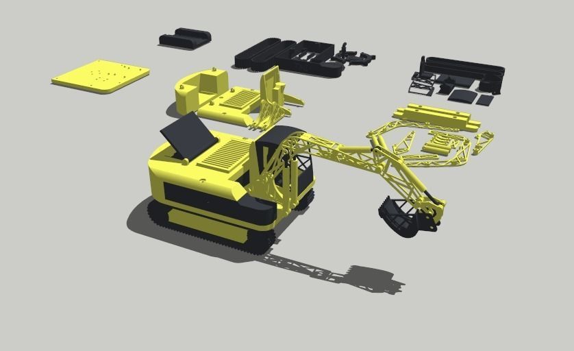 Trackhoe Excavator free 3D model 3D printable | CGTrader